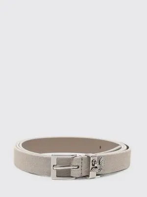 Emporio Armani Suede Leather Belt With A Metallic Eagle Logo Buckle