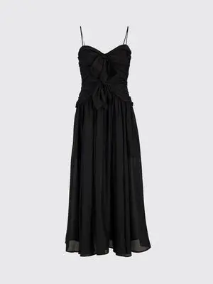 Zimmermann Off-the-shoulder Cut-out Pure Silk Midi Evening Dress - Black