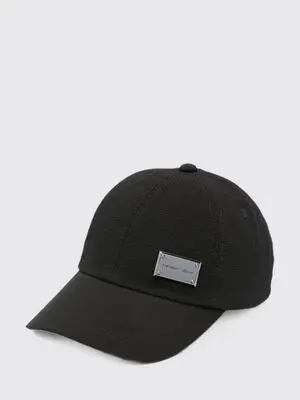 Emporio Armani Polyester Baseball Cap With Rigid Visor And Applied Logo - Black