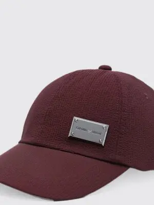 Emporio Armani Polyester Baseball Cap With Rigid Visor And Applied Logo - Brown