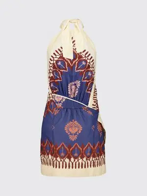 Johanna Ortiz Floral Print Halter-neck Cotton Sheath Mini Dress