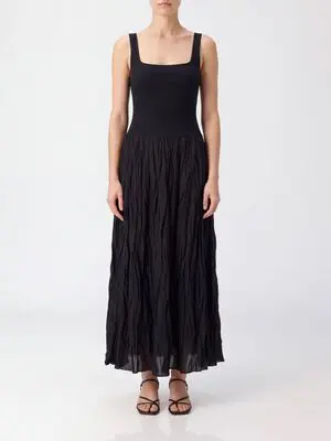 Johanna Ortiz Crinkled-effect Linen And Cotton-blend Knit Midi Dress - Black