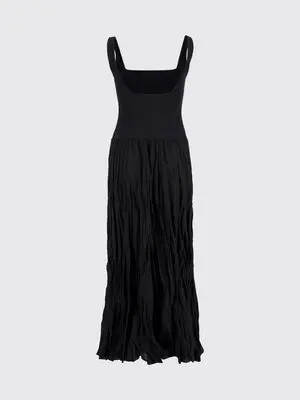 Johanna Ortiz Crinkled-effect Linen And Cotton-blend Knit Midi Dress - Black