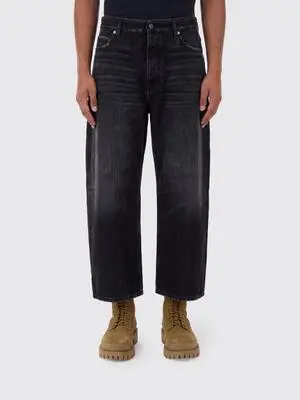 Balenciaga Cropped Wide-leg Baggy Jeans In Mid-rise Cotton Denim - Black