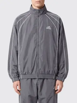 Balenciaga Relaxed Fit Cotton-blend Zip-up Sweatshirt With A High Neck - Grey