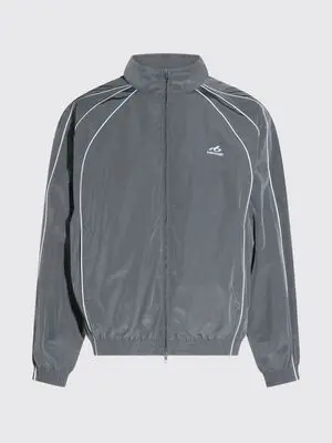 Balenciaga Relaxed Fit Cotton-blend Zip-up Sweatshirt With A High Neck - Grey