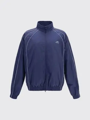 Balenciaga Relaxed Fit Cotton-blend Zip-up Sweatshirt With A High Neck - Navy