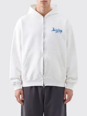 Balenciaga Cotton Zip-up Hoodie With Kangaroo Pocket And Dropped Shoulders - White