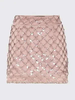 Philipp Plein Rhinestone And Bead-embellished Satin Pencil Mini Skirt - Pink