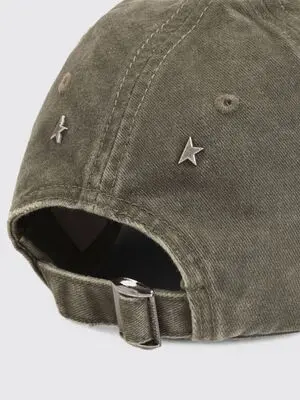 GOLDEN GOOSE Denim Baseball Cap With Studs And Embroidered Logo - Green