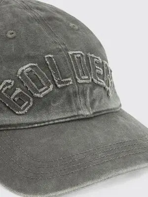 GOLDEN GOOSE Denim Baseball Cap With Studs And Embroidered Logo - Green