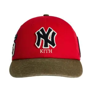 Kith X '47 For The New York Yankees Clean Up Round Visor Cap 'retro - Red