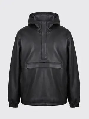 RÓHE Cropped Smooth Lambskin Leather Jacket With Hood And Dropped Shoulders