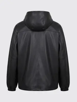 RÓHE Cropped Smooth Lambskin Leather Jacket With Hood And Dropped Shoulders