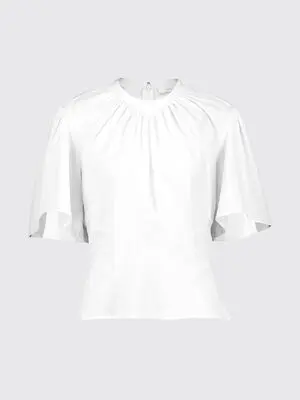 Rabanne Draped Viscose Blouse With Short Kimono Sleeves And Crew Neck