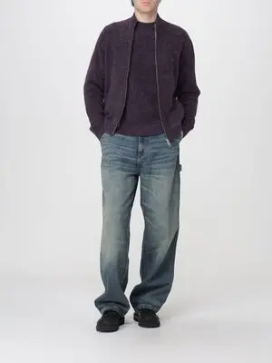 Carhartt Work In Progress Curtis Wool Blend Turtleneck Zip-up Cardigan - Violet