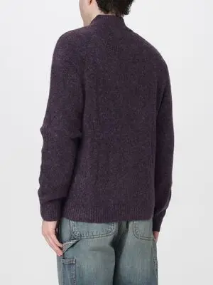 Carhartt Work In Progress Curtis Wool Blend Turtleneck Zip-up Cardigan - Violet