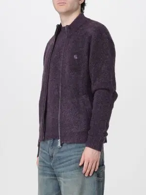 Carhartt Work In Progress Curtis Wool Blend Turtleneck Zip-up Cardigan - Violet