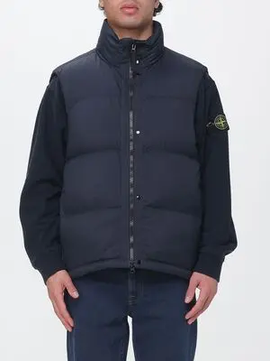Stone Island Padded Water-repellent Cordura® Nylon Vest With Funnel Neck - Blue