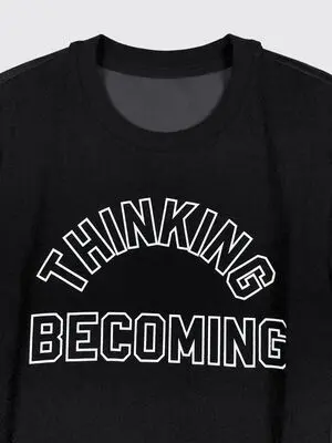 Sacai Cotton T-shirt With Chiffon Inserts And Drawstring Waist