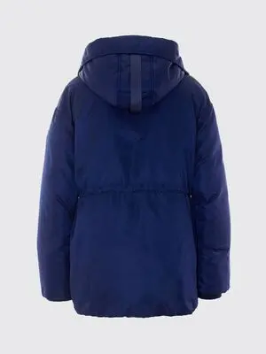 Pinko Short Satin Nylon Parka With Shearling Hood And Drawstring