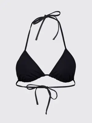 La DoubleJ Triangle Polyamide Bikini Top With Abstract Print - Blue