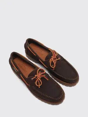 SEBAGO Ranger Muddy Nubuck Leather Boat Shoes With Rubber Sole - Brown