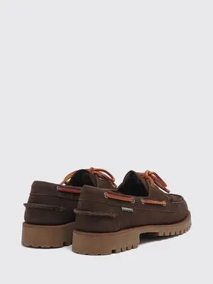 SEBAGO Ranger Muddy Nubuck Leather Boat Shoes With Rubber Sole - Brown
