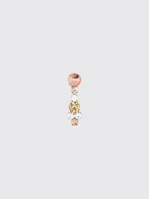 FORTE_FORTE Pendant Earrings In Chromed Brass With Crystals - Pink