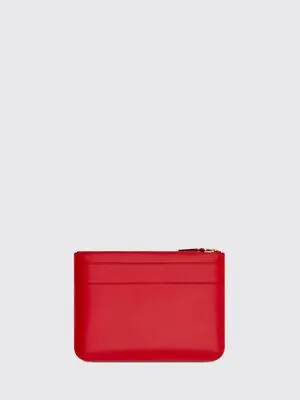 Comme Des Garçons Large Leather Wallet With Bow Print - Red