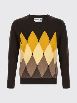 BALLANTYNE Argyle Pattern 100% Cashmere Crewneck Jumper - Fa02