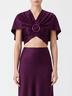 Rabanne Cropped V-neck Top In Jersey With A Slim Fit