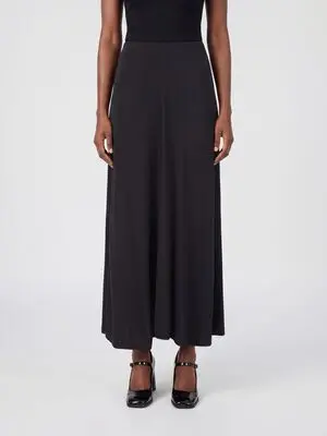 TOTEME High-waisted Slim Fit Midi Skirt In Jersey With Elastic Waist - Black