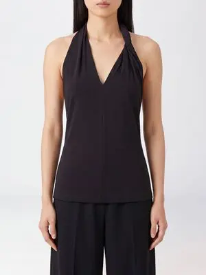 TOTEME Twisted Halter Neck Top In Stretch Viscose With A Slim Fit