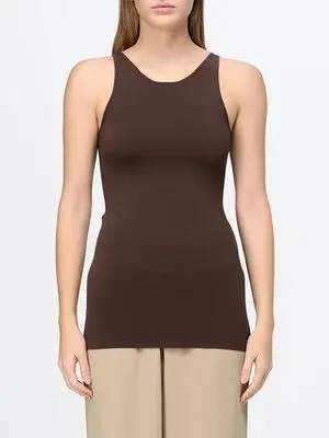 TOTEME Slim Fit Ribbed Off-the-shoulder Top In Recycled Jersey - Brown