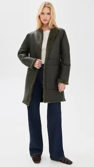 Vince Reversible Shearling Car Coat
