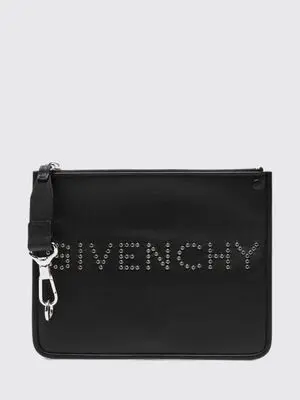 Givenchy Cargo Studded Calf Leather Flat Document Holder - Black