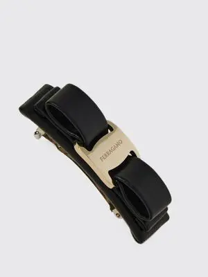 FERRAGAMO Vara Bow Calf Leather And Brass Hair Clip