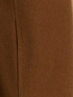 Max Mara Knee-length Wool Robe Coat With Belt - Leather