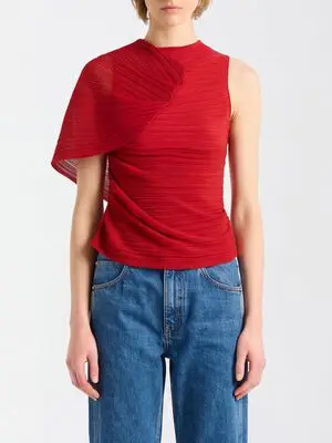Balmain Sleeveless Ruched Viscose Slim Fit Top