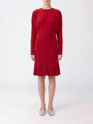 Jacquemus La Robe Losange Long-sleeved Mini Dress In Jersey - Red