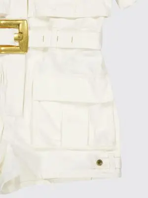Balmain Cotton Chemisier Playsuit With Belt