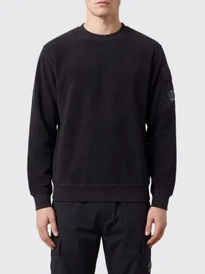C.P. COMPANY Crew Neck Cotton Sweatshirt With Pocket And Logo Patch - Grey