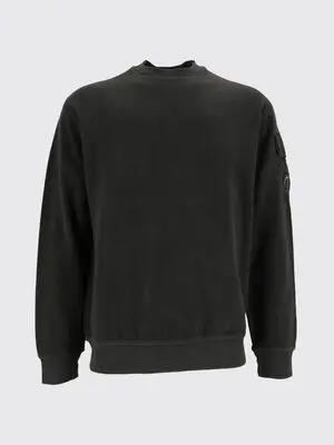 C.P. COMPANY Crew Neck Cotton Sweatshirt With Pocket And Logo Patch - Grey