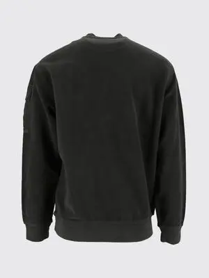C.P. COMPANY Crew Neck Cotton Sweatshirt With Pocket And Logo Patch - Grey