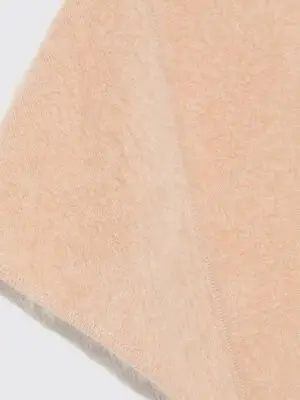 Soft Goat Asymmetrical Cashmere Scarf With A V-shaped Hem - Camel