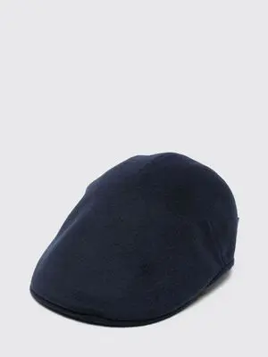 Borsalino Cashmere Beret With A Side Logo Plaque - Navy