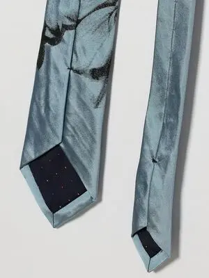Paul Smith All-over Floral Print Pure Silk Tie - Gnawed Blue