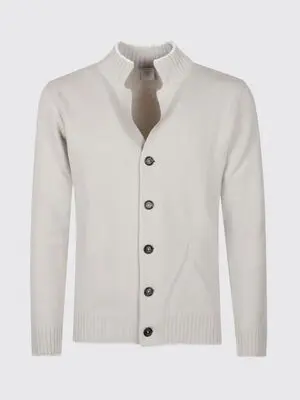 Eleventy High Neck Wool Cardigan With Ribbed Trims
