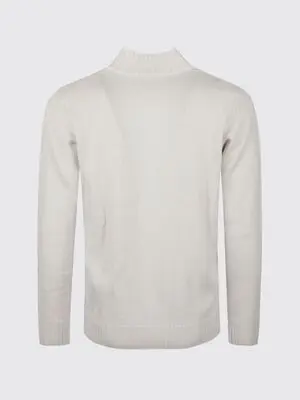 Eleventy High Neck Wool Cardigan With Ribbed Trims